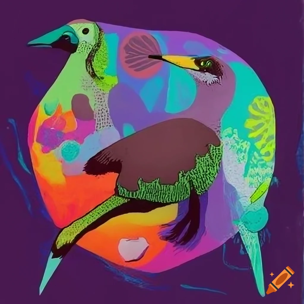 Album cover artwork for 'Galapagos' math rock band in 60's illustration ...