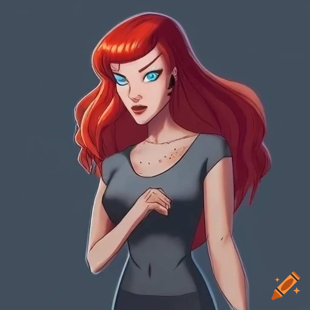 Barbara from batman animated series with red hair and ice-blue eyes in ...