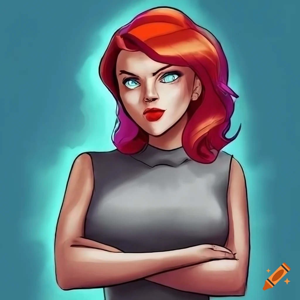 Barbara from batman animated series with red hair and ice-blue eyes in ...