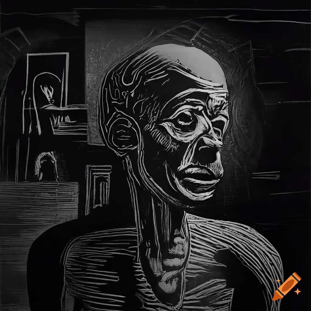 Men surrounded by strange objects in a surreal factory in 4k on Craiyon