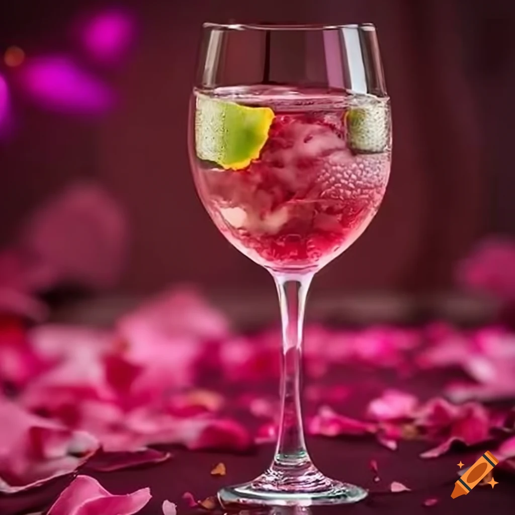 Elegant pouring of sparkling drink into a glass with floating ...