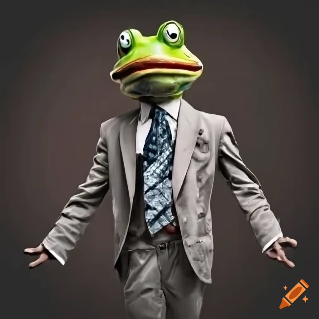 Frog head on human body skateboarding, cows with wings, circus man with ...