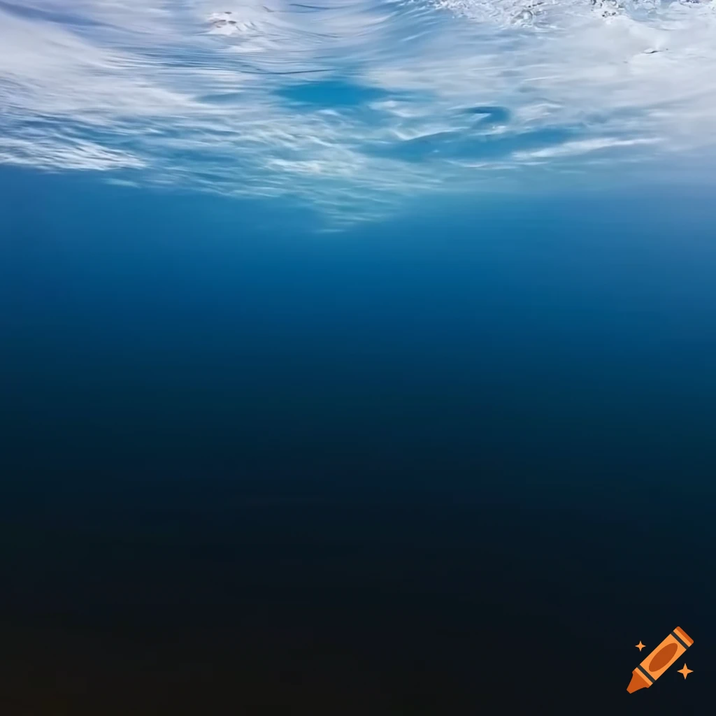 Underwater photography showing above and below water in a quiet, calm ...