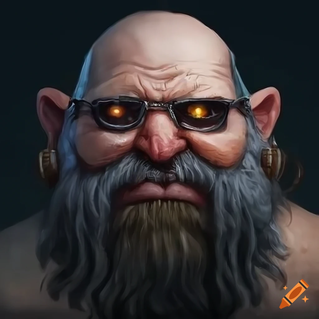 Dwarf with black sunglasses in a Dungeons and Dragons fantasy art on ...