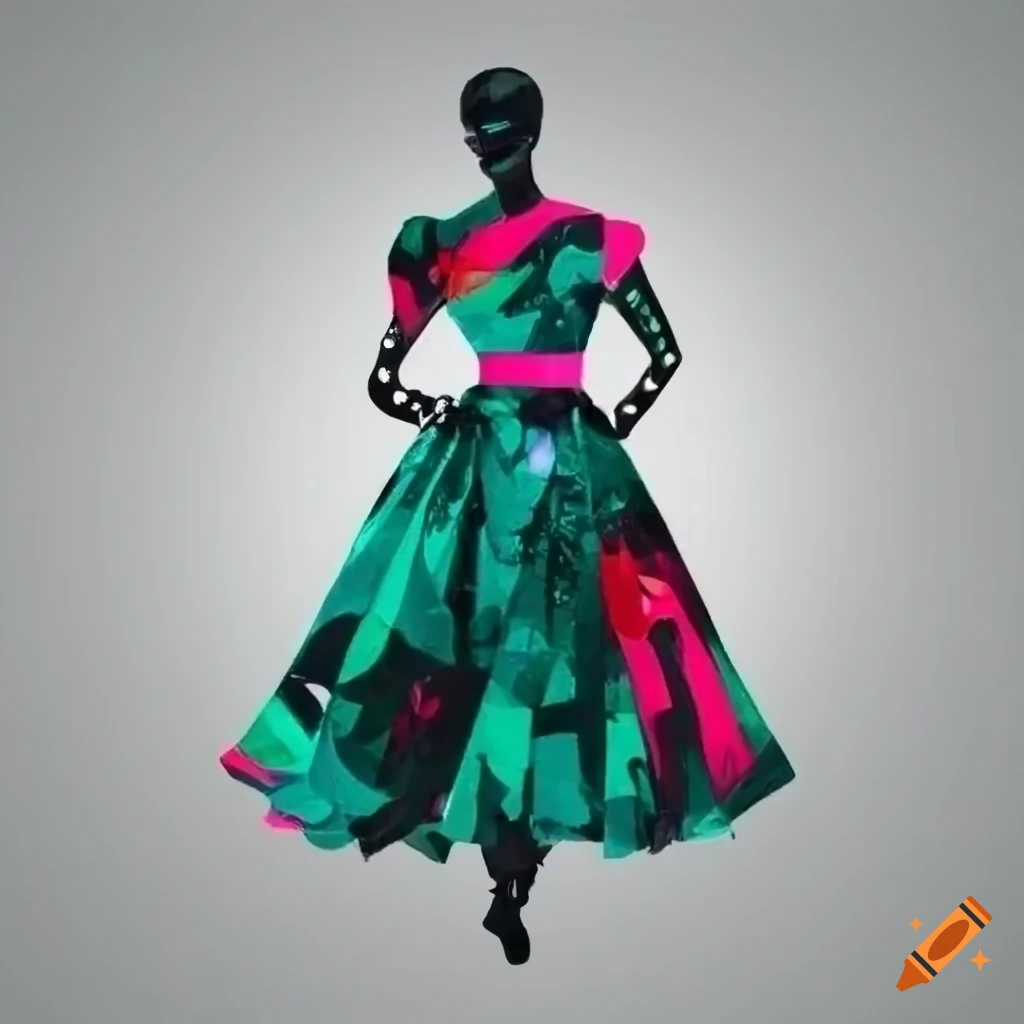 Fashion cloth logo with frock symbol in vivid colors on Craiyon
