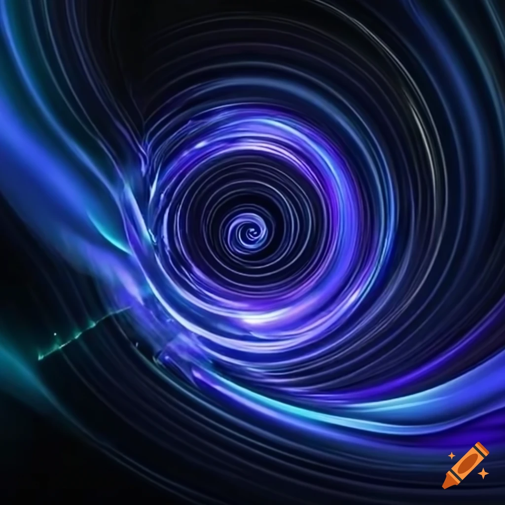 Swirling quantum particles with vibrant energy waves in an abstract ...