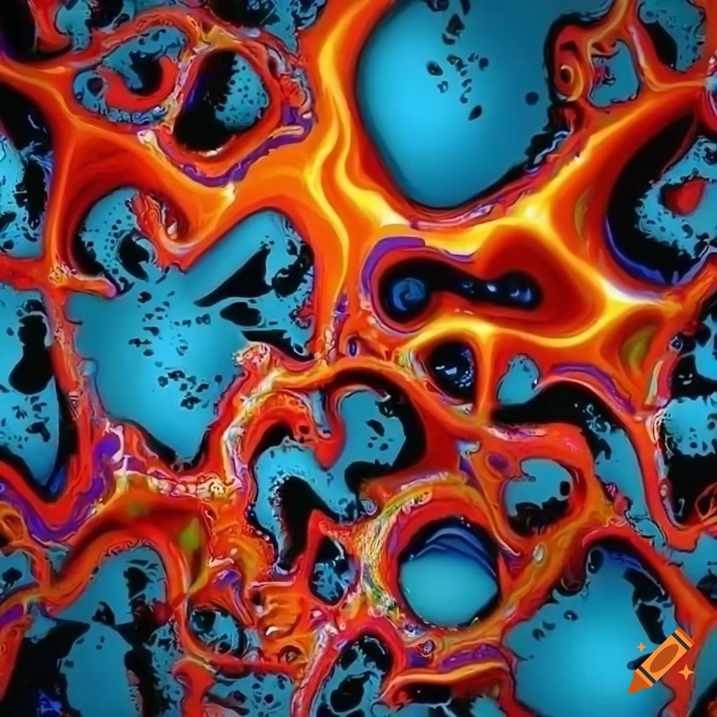 Abstract art featuring coral reef, graffiti, and monolith in various ...