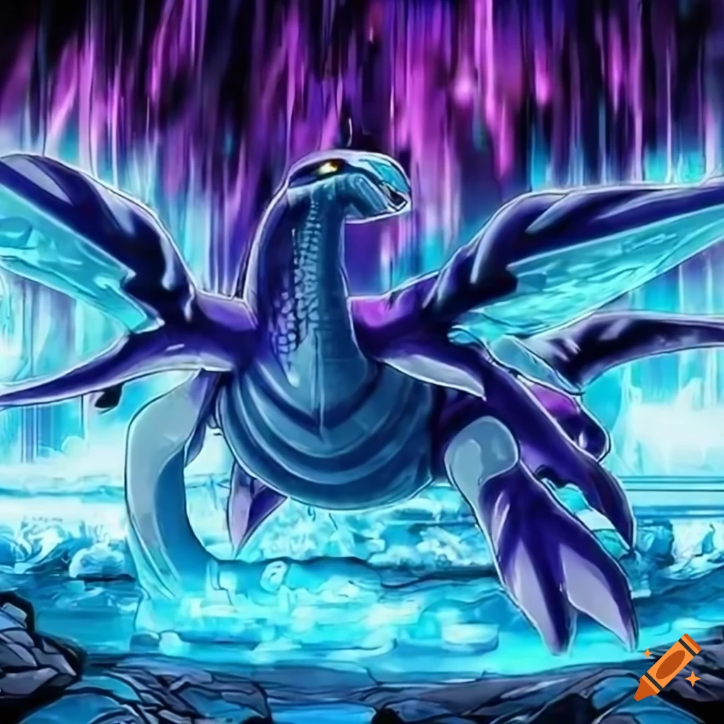 Neo-spacian ice nessie yu-gi-oh! card art portraying a plesiosaur-like ...