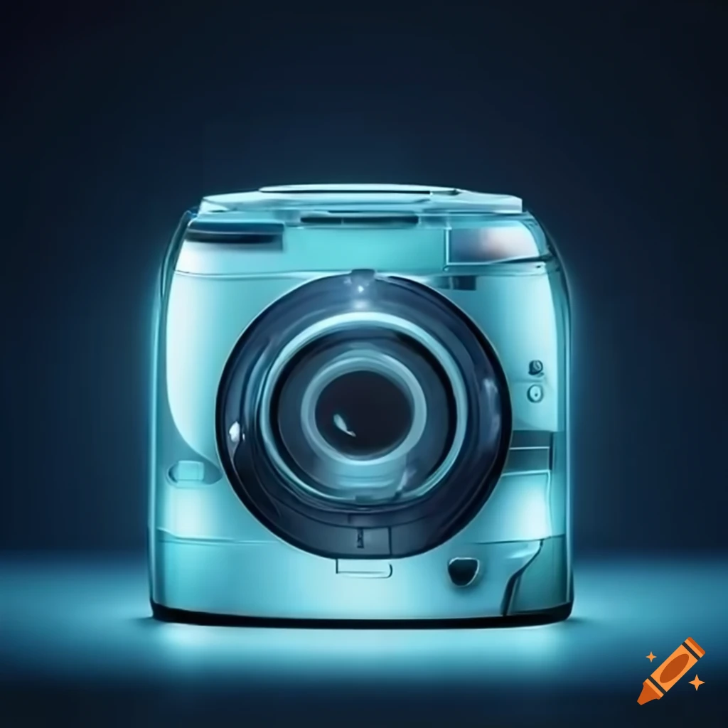 Portable robot washing machine with transparent screen on Craiyon