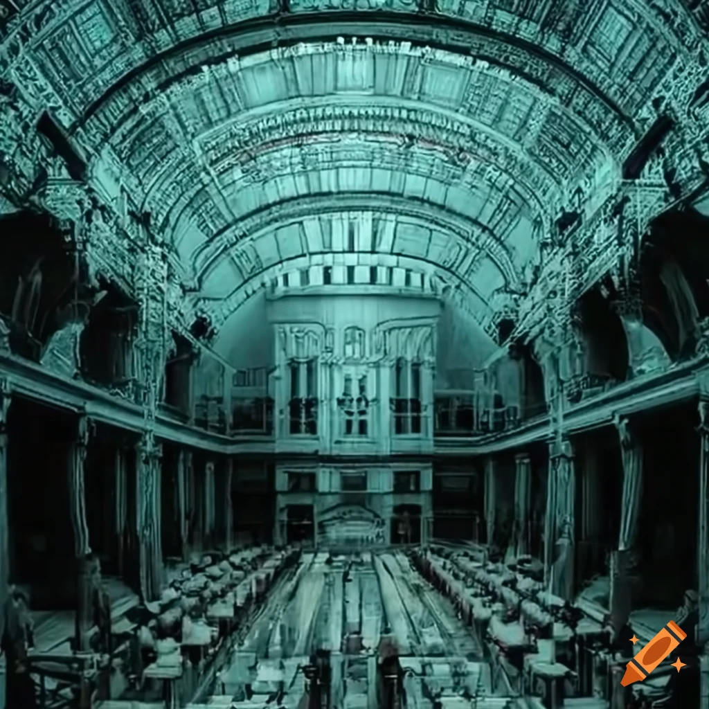 Government secret facility hallway with no windows and experimental ...