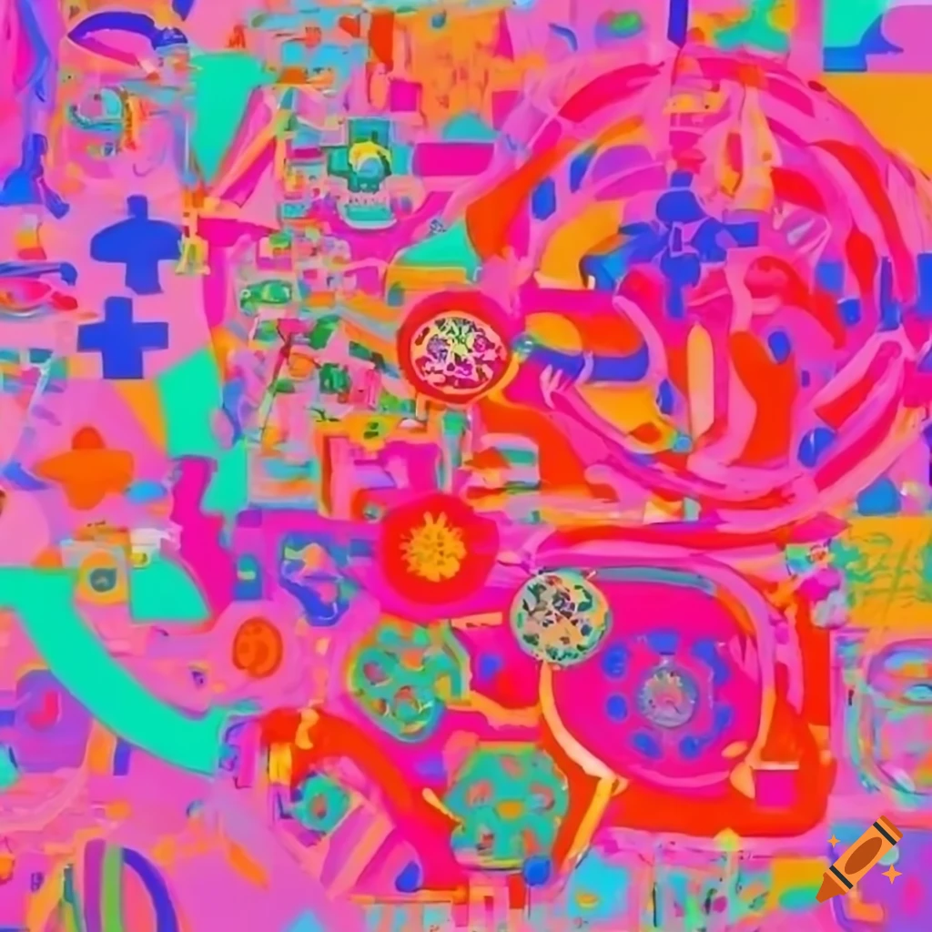 Colorful artwork inspired by the sega dreamcast era on Craiyon