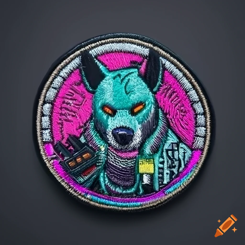 Cyberpunk hyena patch on Craiyon