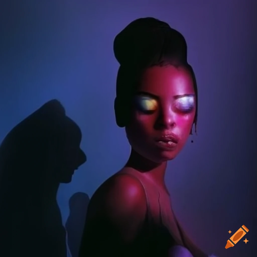 RnB album cover art aesthetic with shadows and mystical atmosphere on ...