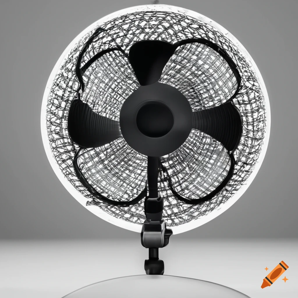 Innovative floor fan with soccer ball design in black and white ...