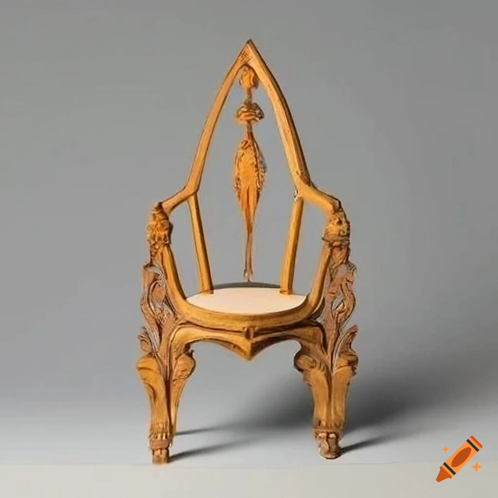 Elegant elven chair designed for Reverie from light, polished wood with ...