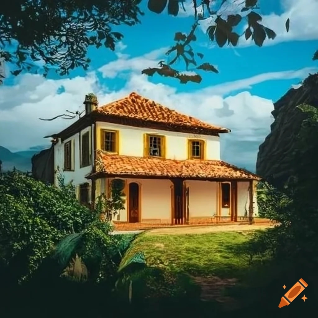 Brazilian house in portuguese baroque style from the 17th century in ...