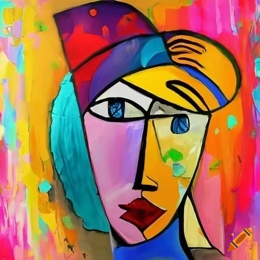 Vibrant and abstract picasso masterpiece painting on Craiyon