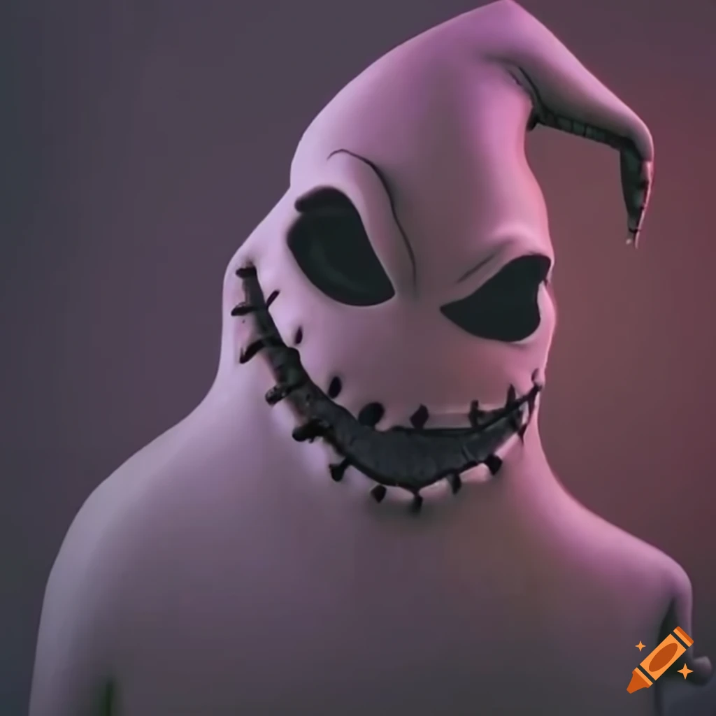 Oogie Boogie Man peeking from around a corner in a Hip Hop album theme ...