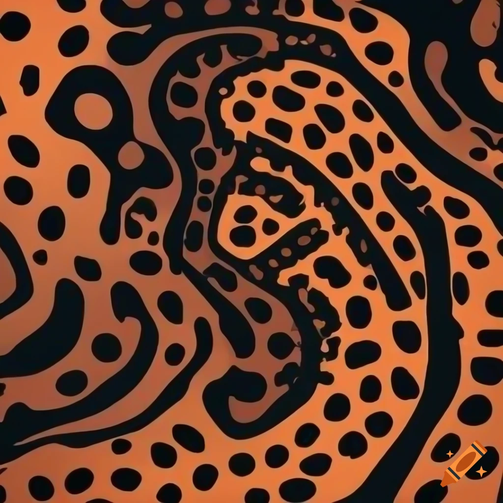 Abstract artwork of leopard pattern combined with circuit diagram for powerpoint background on ...