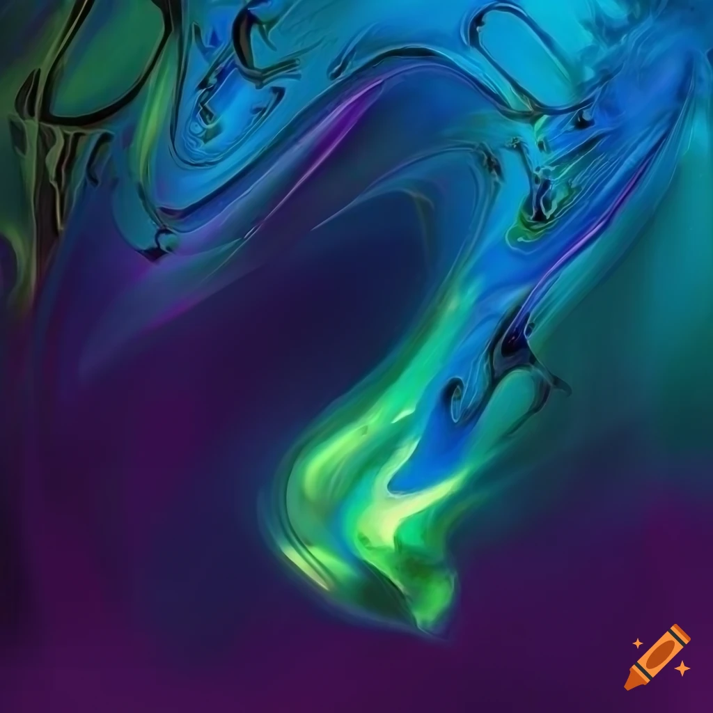 Abstract and epic music album cover artwork in blue and green hues on ...