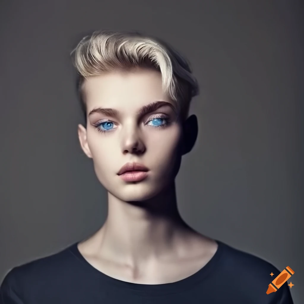 Portrait of a beautiful and ethereal male student with unique features ...