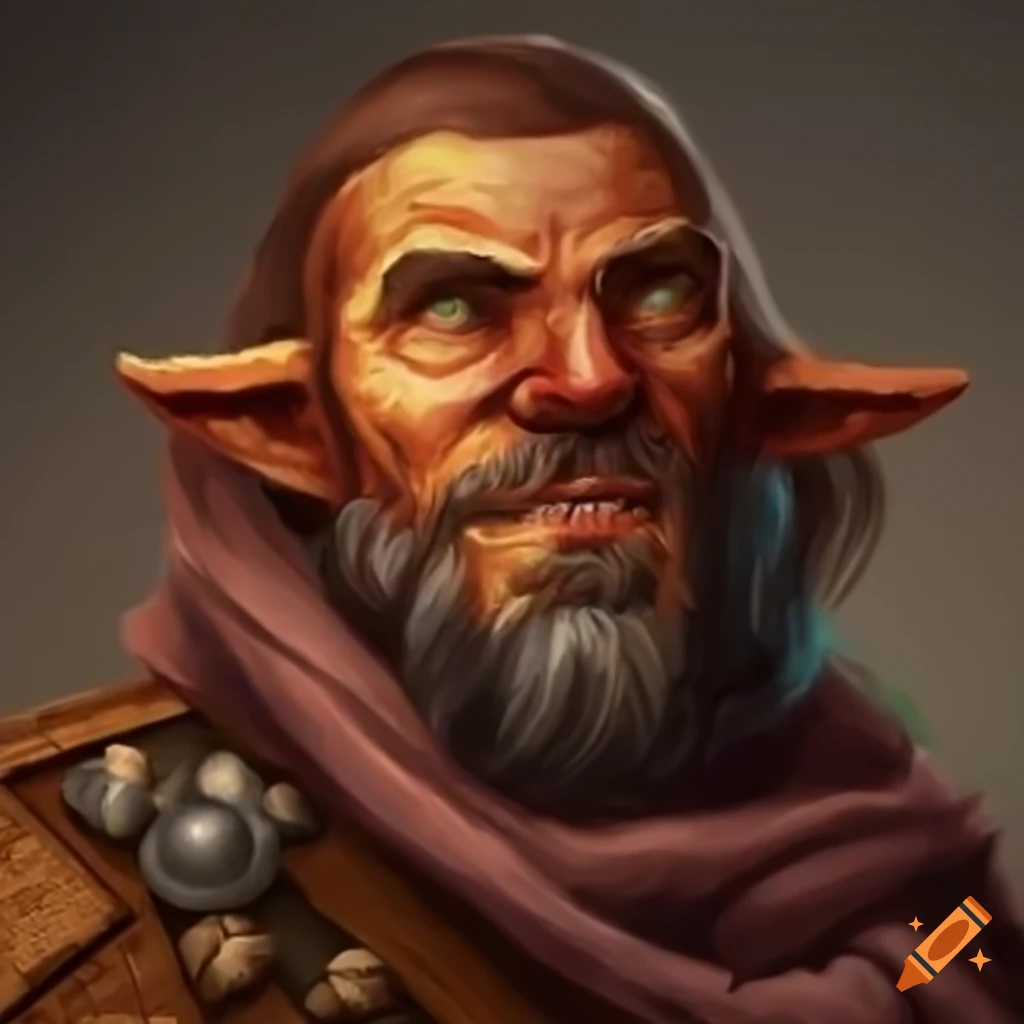 DnD NPC character bust in a realistic style with oil painting on Craiyon