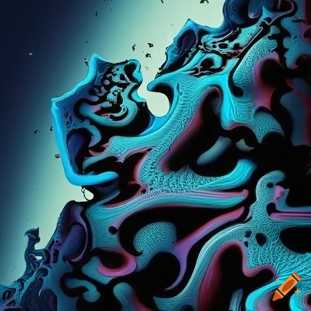 Abstract art inspired by coral reefs and fractals with a monolithic ...