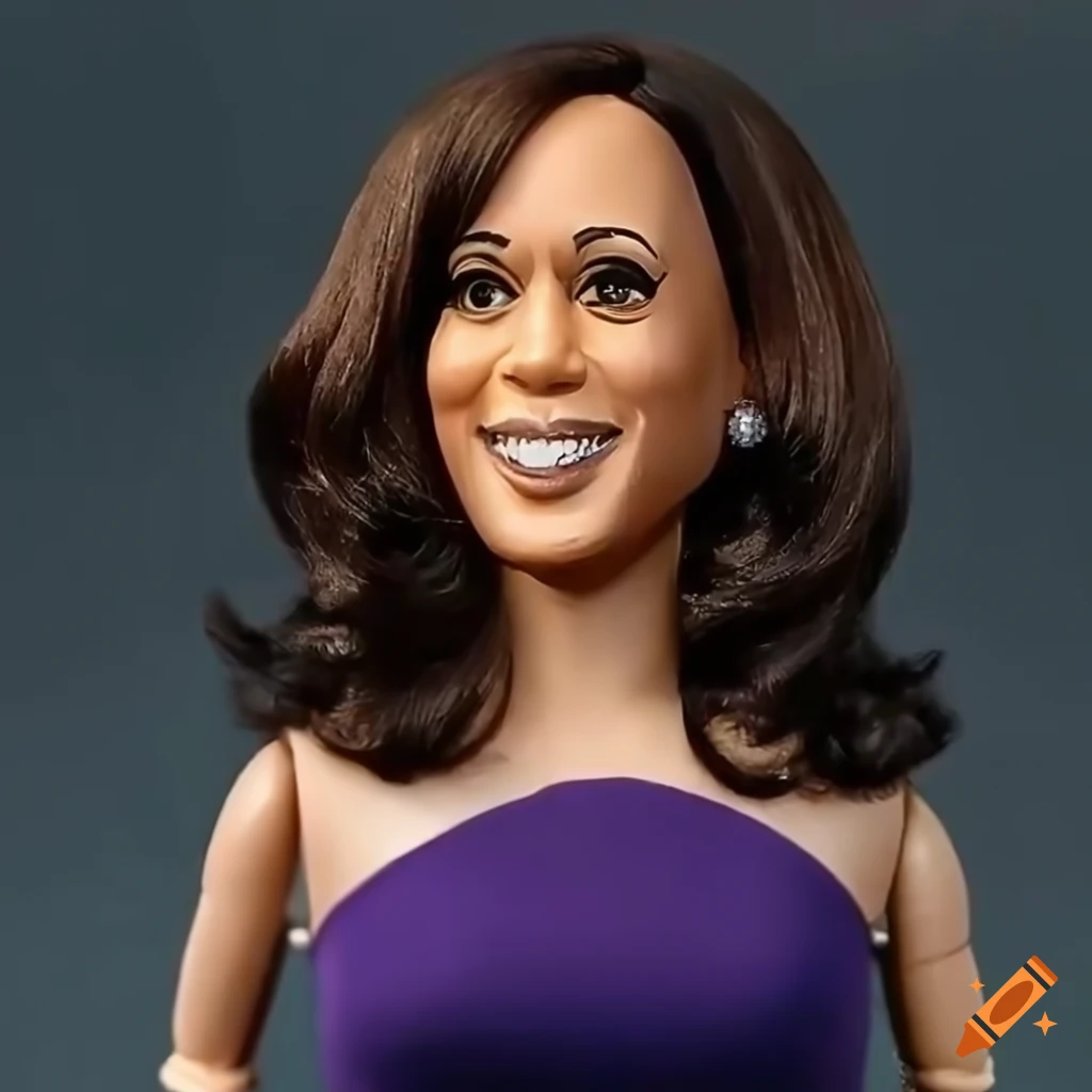 President kamala harris doll in a gorgeous dress on Craiyon