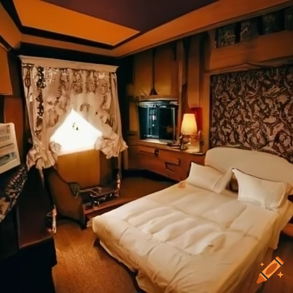 Creepy and dingy hotel room with a drugged atmosphere on Craiyon