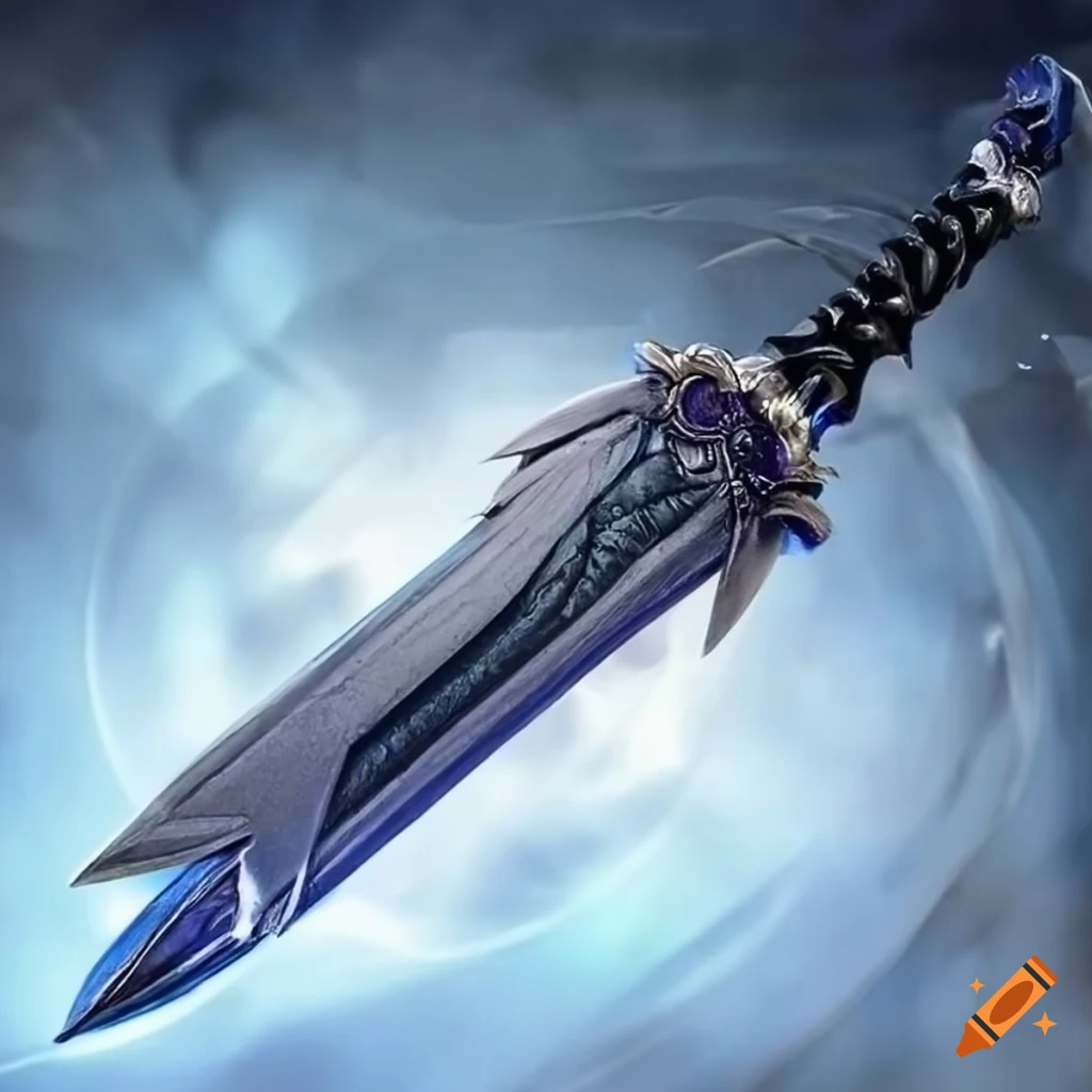 Silver great sword with 12 round crystal orbs similar to Cloud Strife's ...