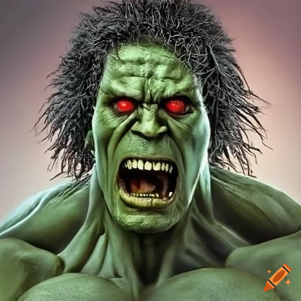 Red-eyed bodybuilding gray Hulk Vampyrictis Stacy Haiduk as Scary Hyde ...