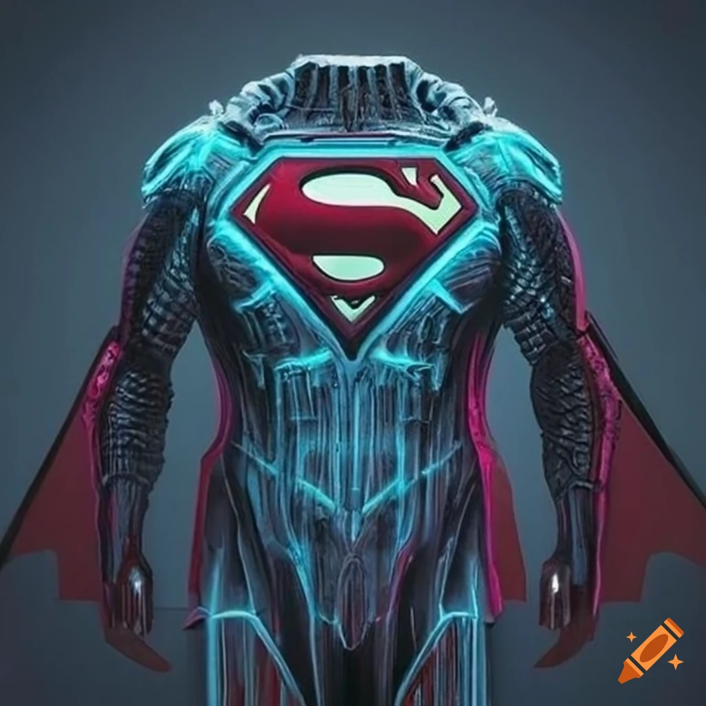 Superman suit with neon biomechanical architecture inspired by H.R ...