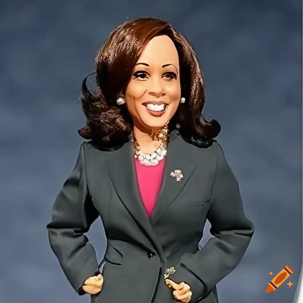 President kamala harris doll in a gorgeous dress on Craiyon