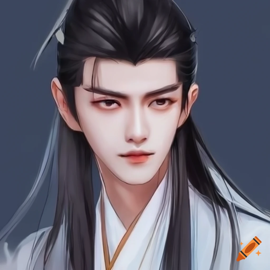 Chinese xianxia protagonist with silver hair, amber eyes, and white ...