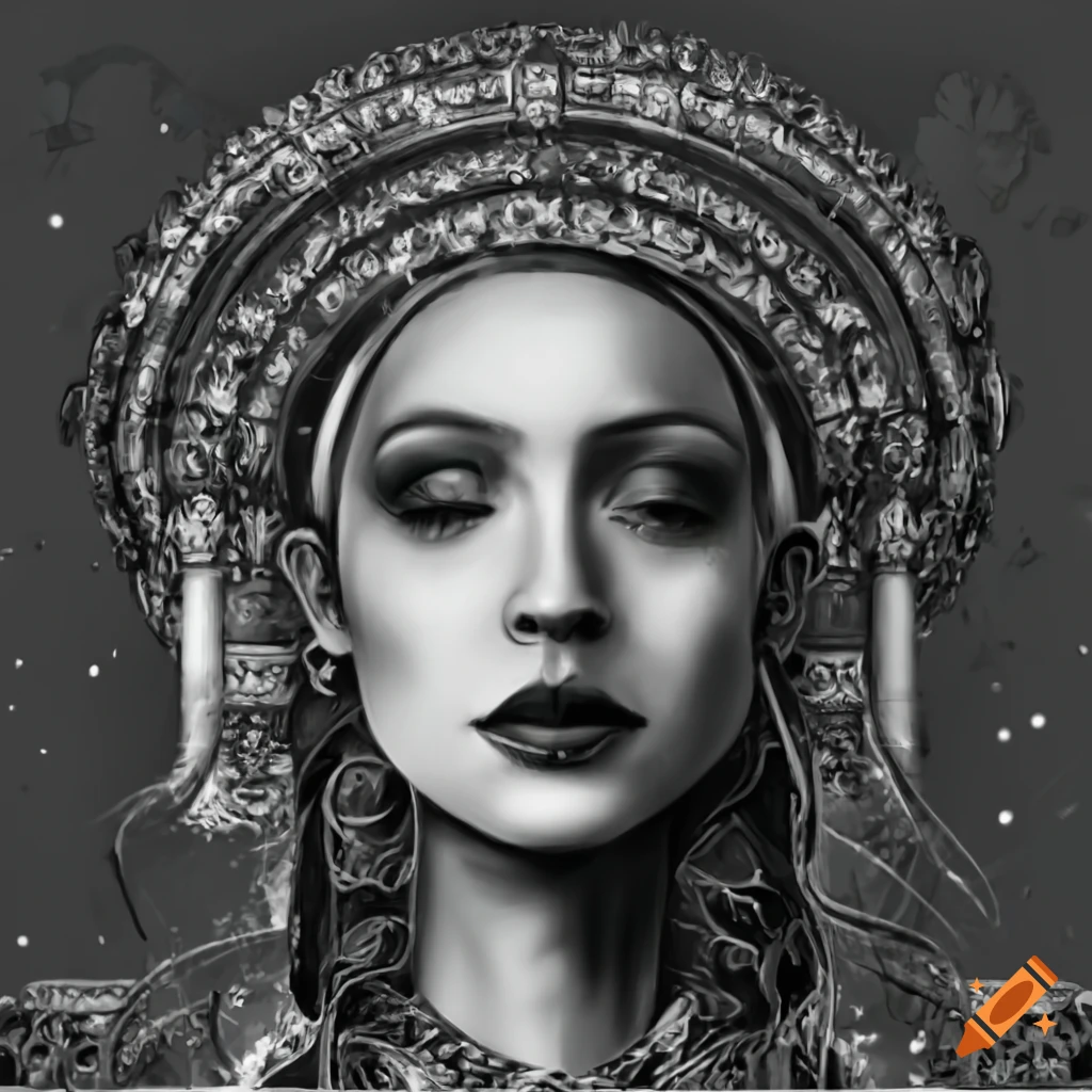 Dianna of Versailles in an intergalactic and celestial art style on Craiyon