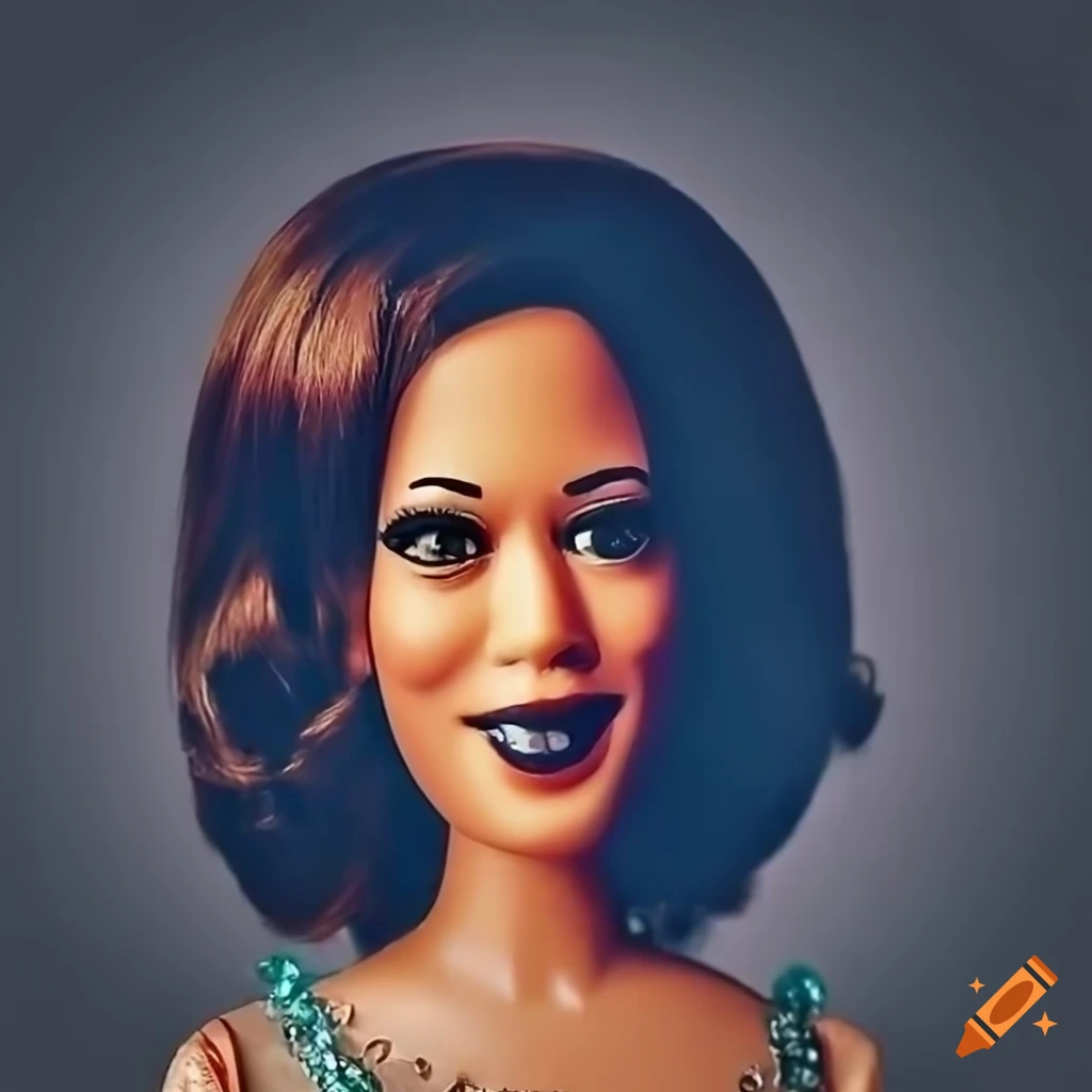 President kamala harris doll in a gorgeous dress on Craiyon