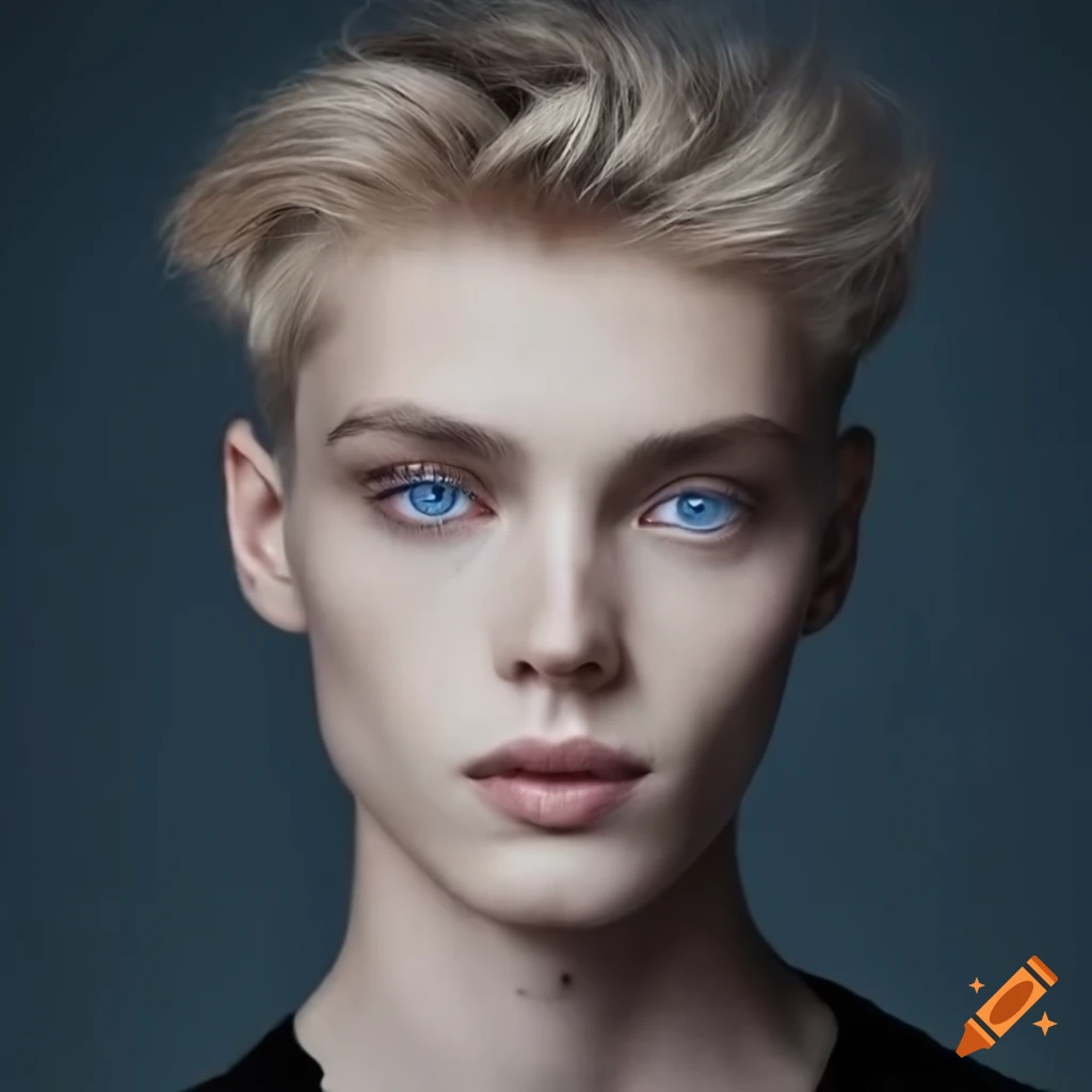 Portrait of a beautiful male student with ethereal features on Craiyon