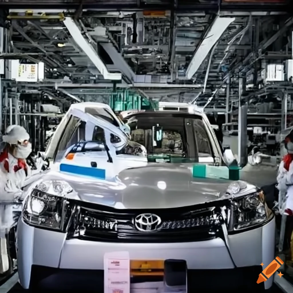 Toyota manufacturing plant producing high-quality products on Craiyon