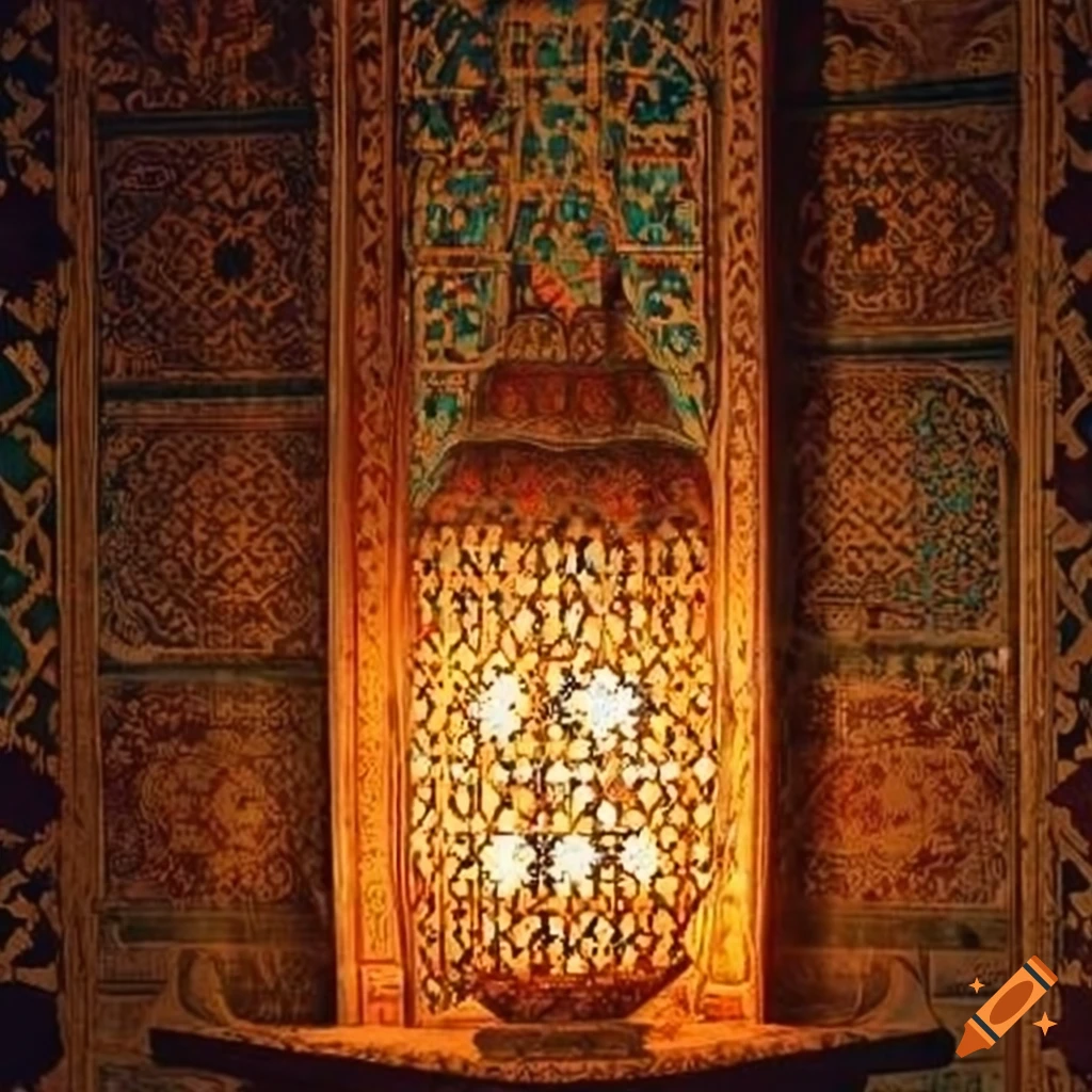 Decorative home furnishings with traditional iranian geometric patterns ...