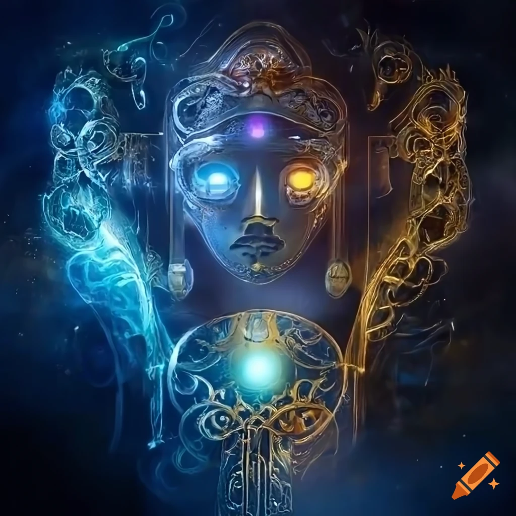 Ethereal sci-fi world inspired by Celtic, Greek, and Egyptian mythology ...