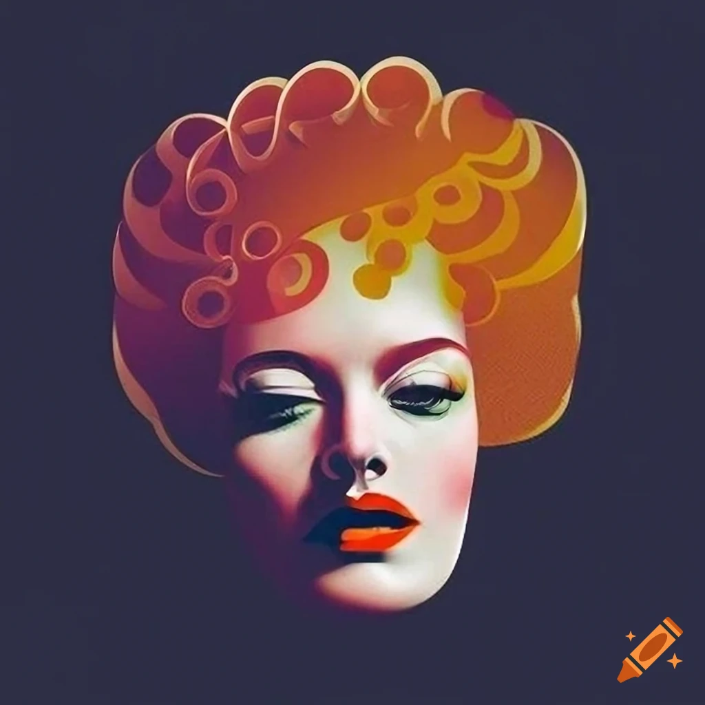 High-quality 1970s retro art design in black and white for Cricut ...