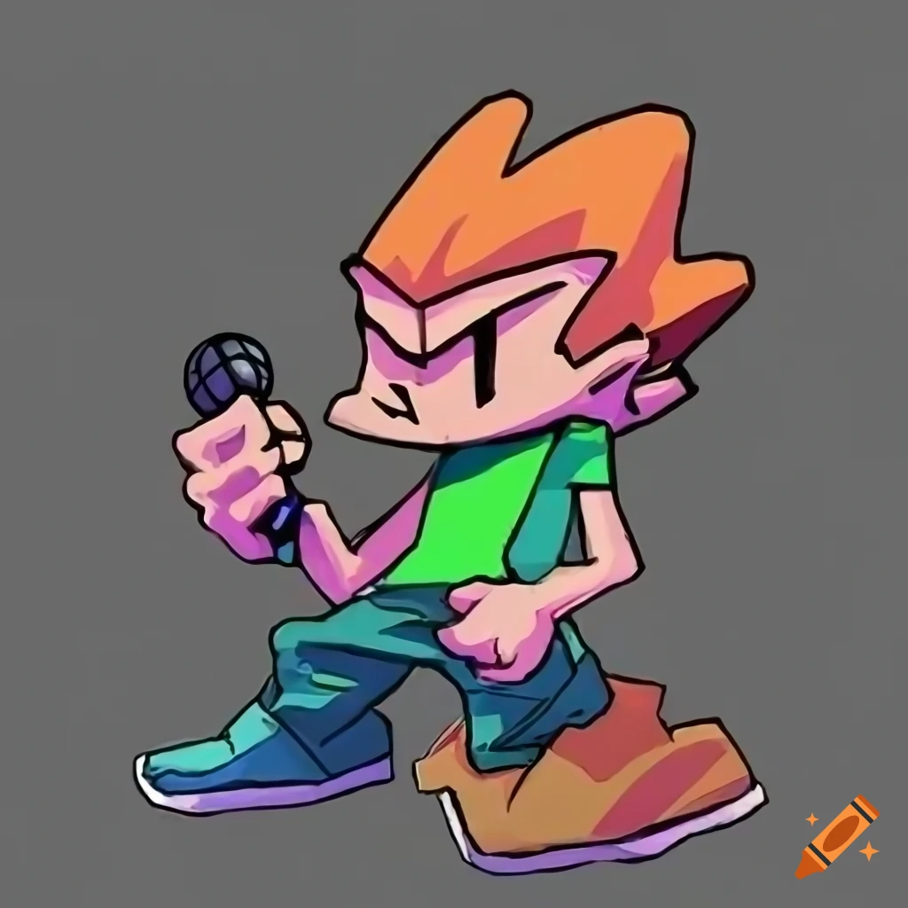Pico character from Friday Night Funkin' in the game's style on Craiyon