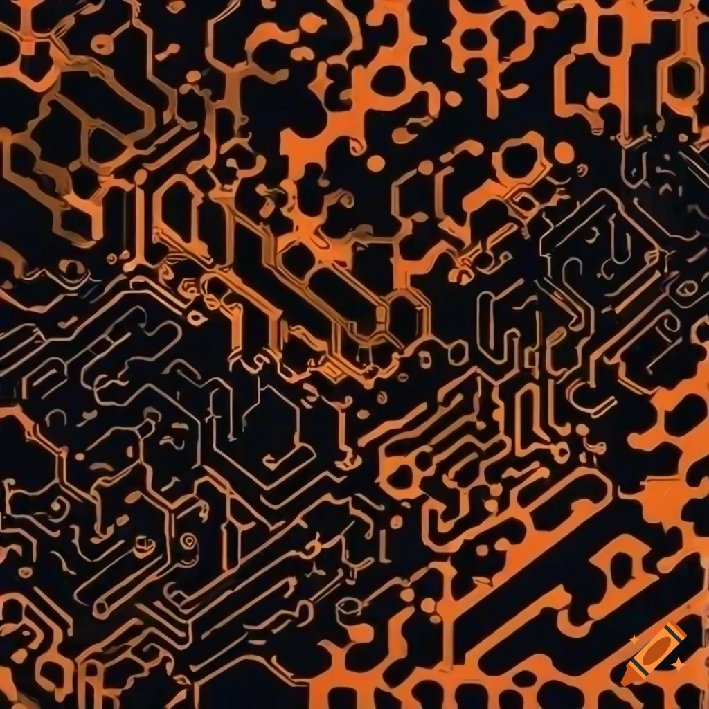 Leopard pattern combined with circuit diagram in abstract design on Craiyon