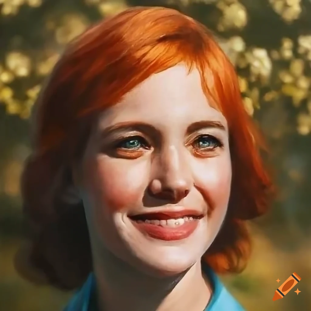 Fallout 4 retro french idol actress in blue vault-suit in blooming ...