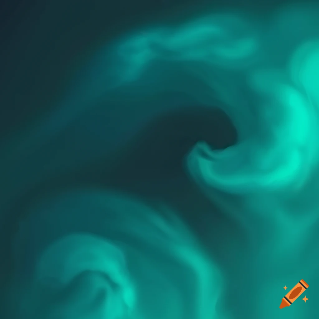 Dark turquoise gradient background with swirling gas-like clouds on Craiyon