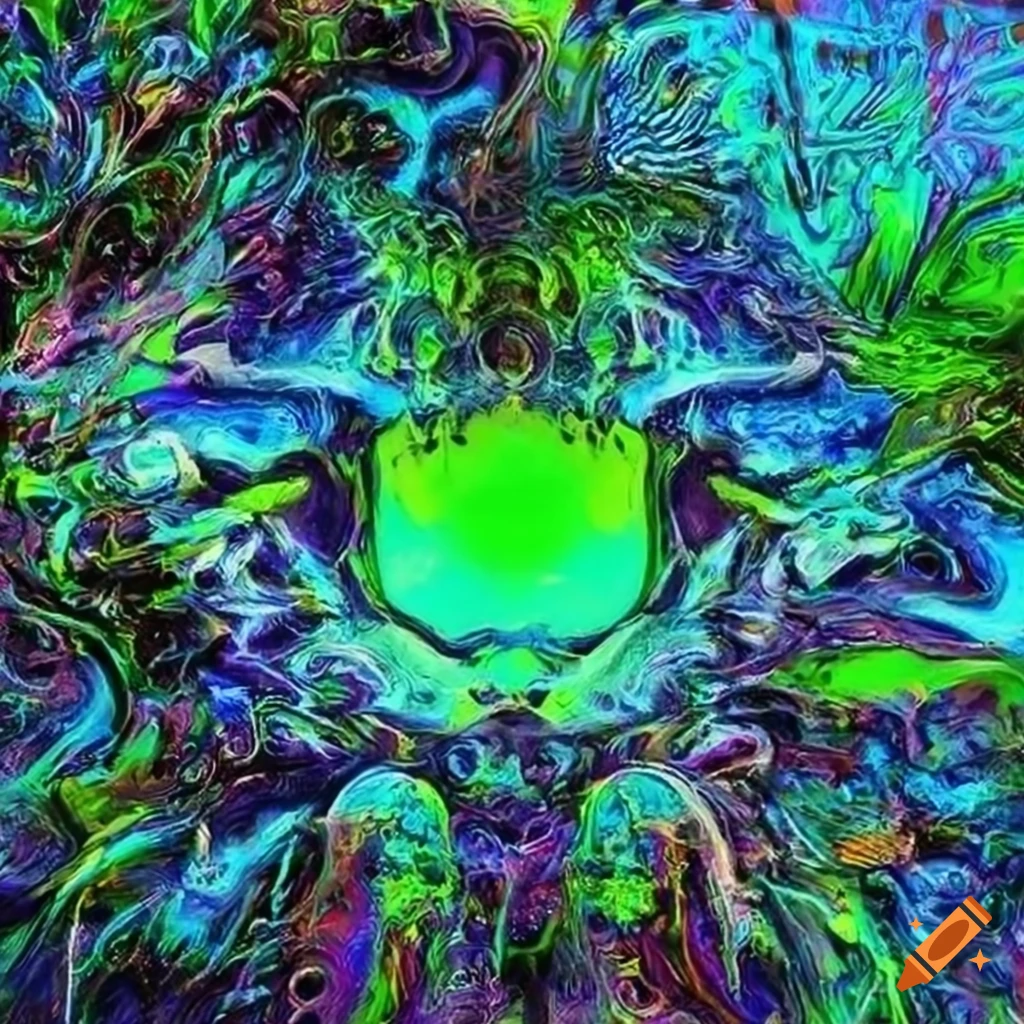 Abstract and epic music album cover artwork in blue and green tones on ...