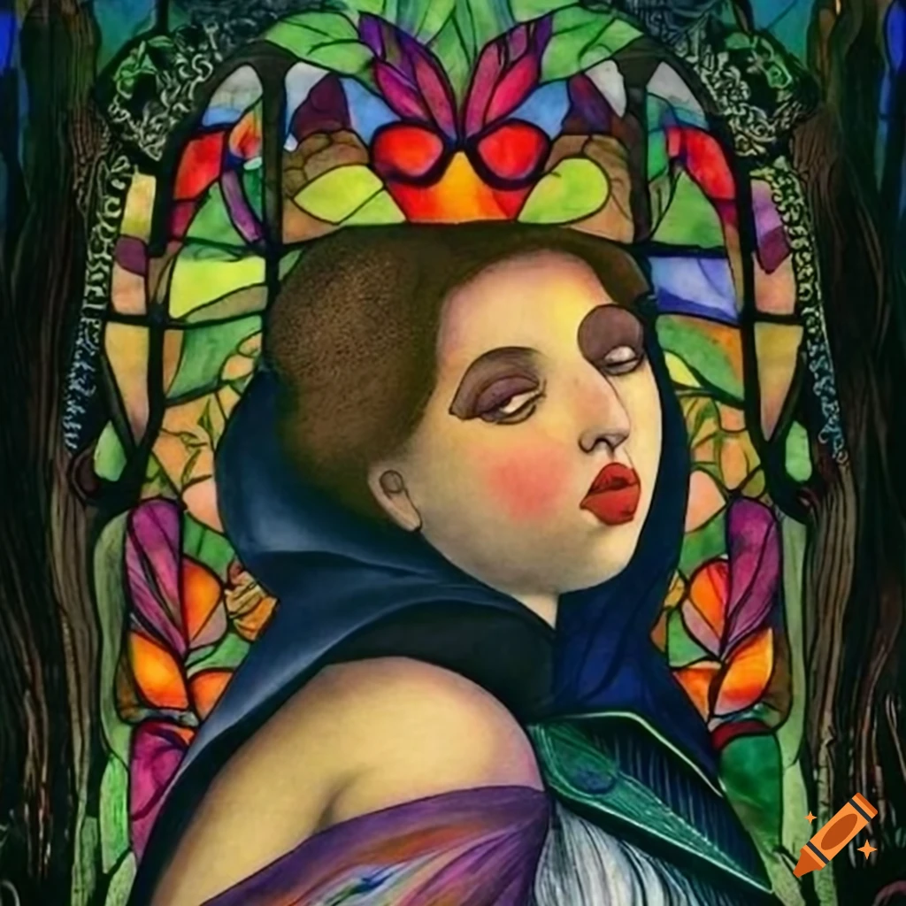 Illustration of a mystical curandera raven and elegant mother goose on ...