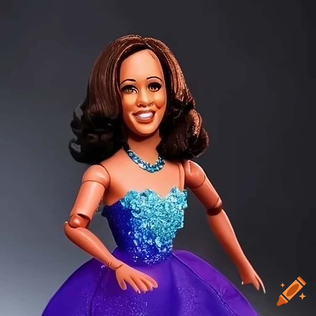 President kamala harris doll in a gorgeous dress on Craiyon