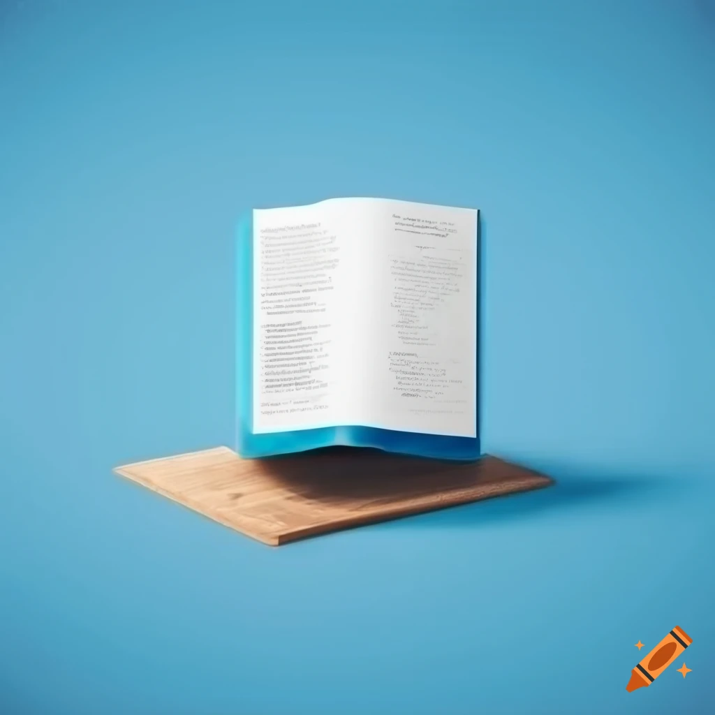 Realistic mockup of an open travel guidebook in soothing blue theme on ...