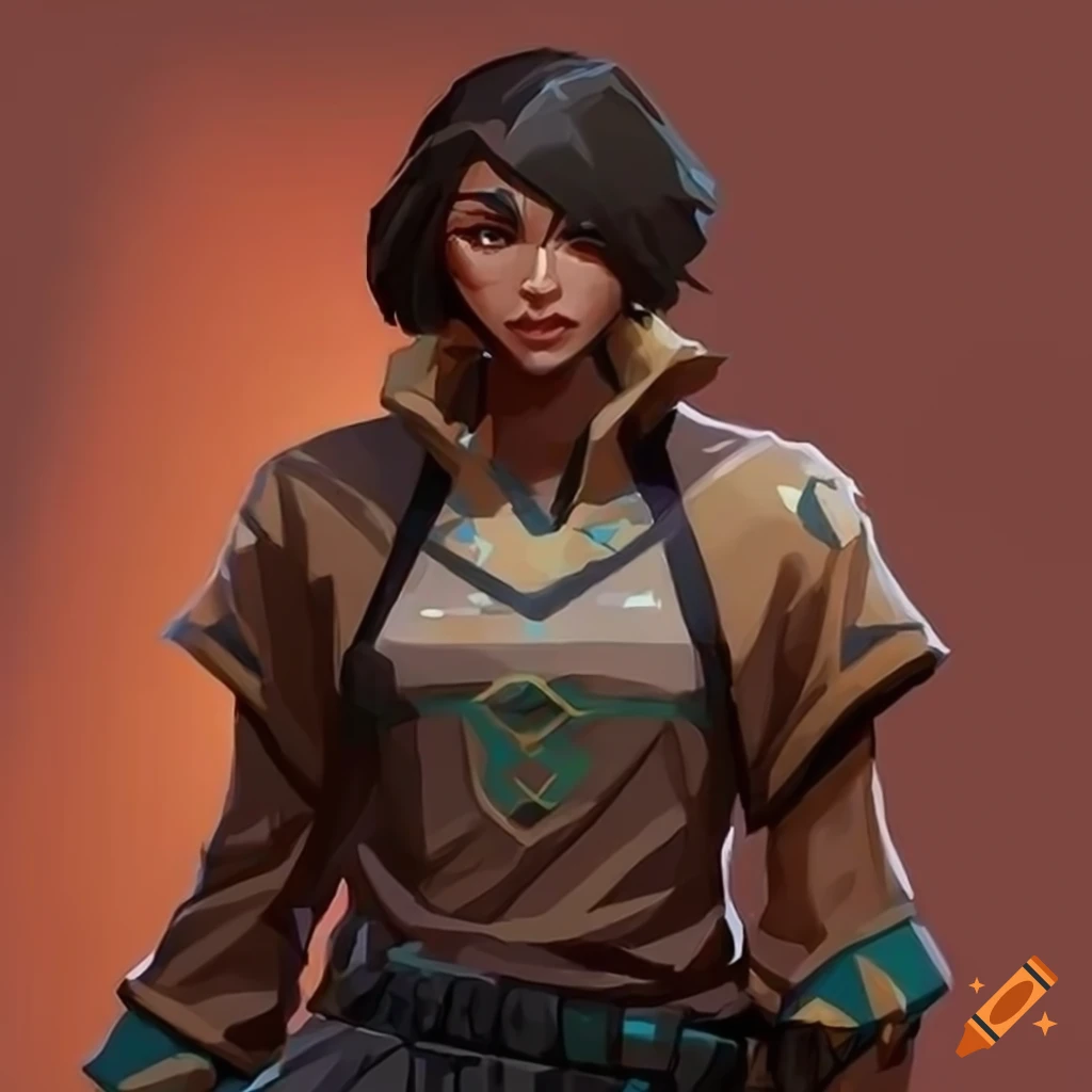 VALORANT video game agent with Egyptian ethnicity in desert attire on Craiyon